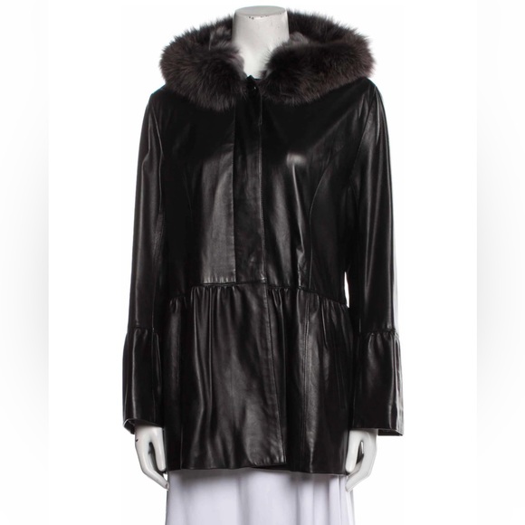 Balmain | Jackets & Coats | Balmain Lamb Leather Fur Trim Jacket | Poshmark